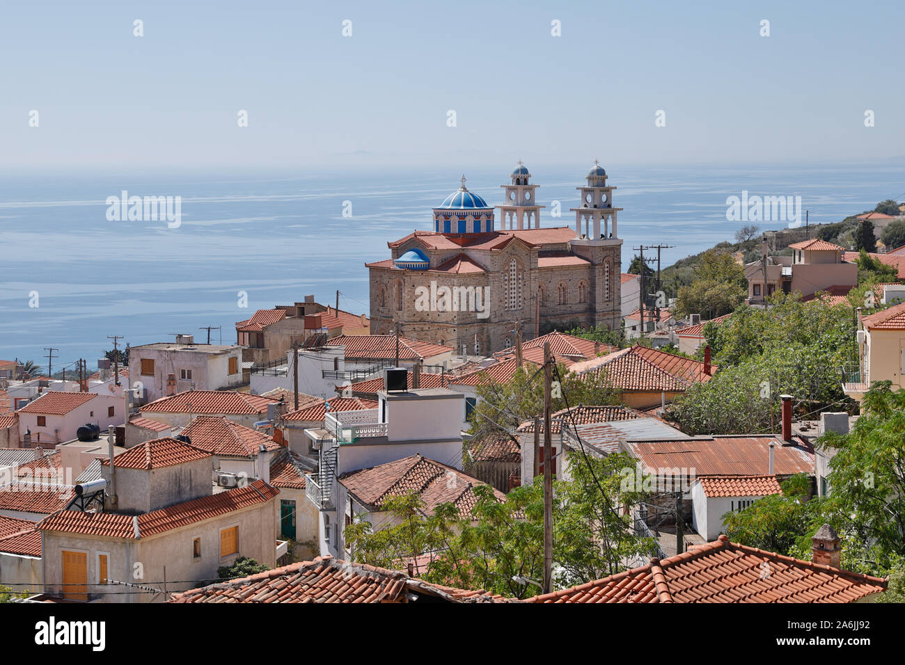 Small towns Marathokambos, Platanos, Voutliotes and Koumaiika on the ...