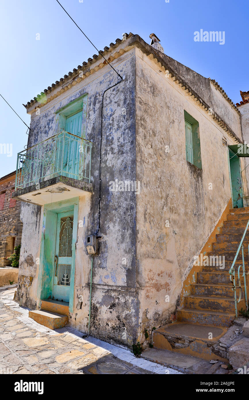 Small towns Marathokambos, Platanos, Voutliotes and Koumaiika on the ...