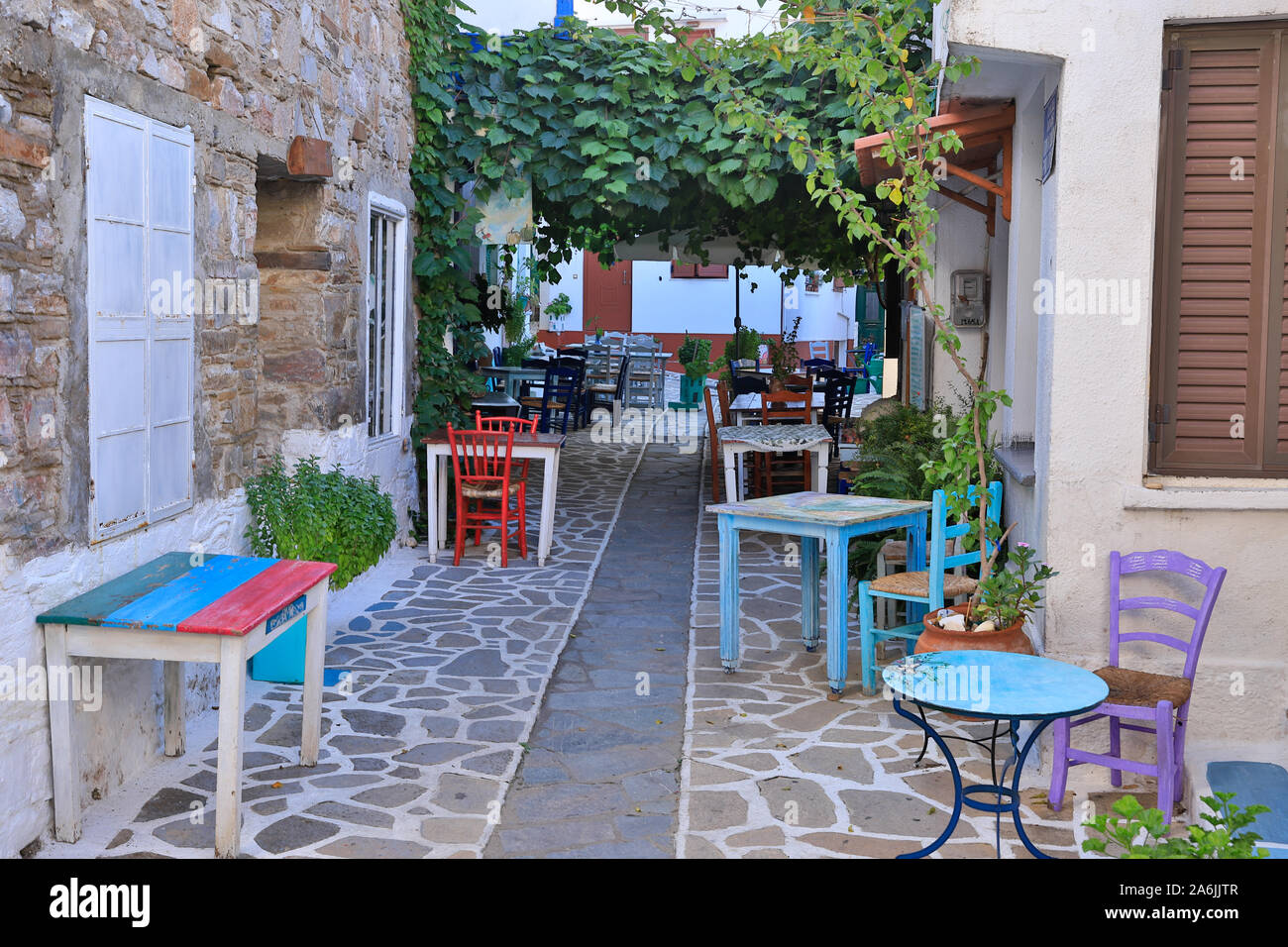 Small towns Marathokambos, Platanos, Voutliotes and Koumaiika on the ...