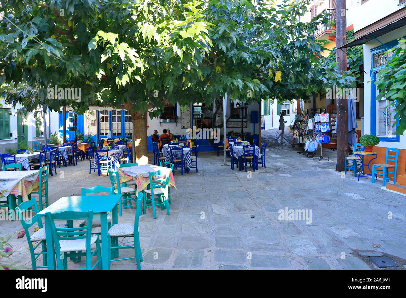 Small towns Marathokambos, Platanos, Voutliotes and Koumaiika on the ...