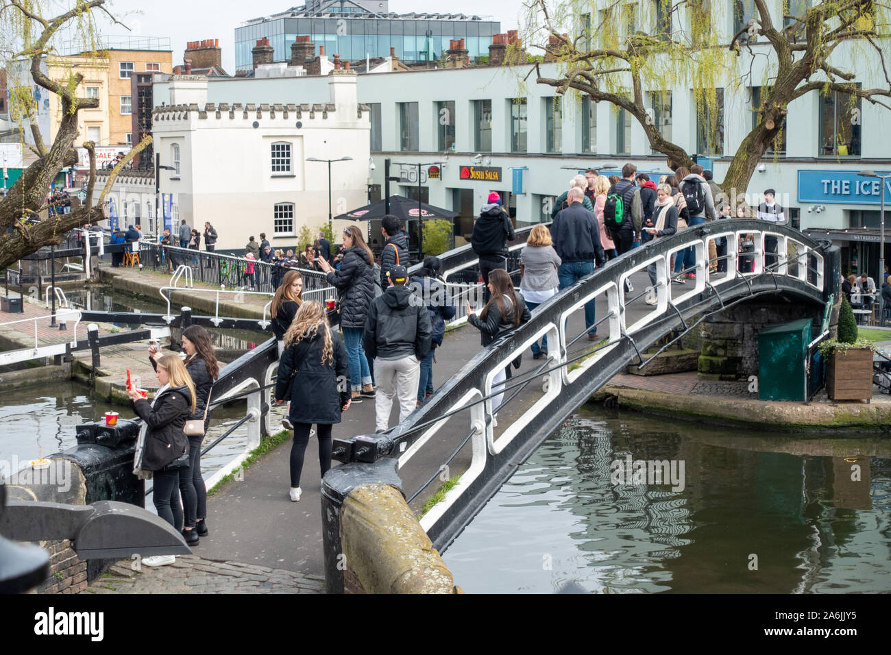 foot bridge at Camden lock Stock Photo - Alamy