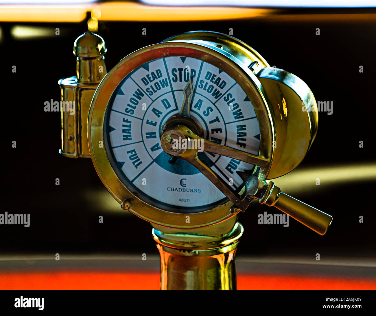 Engine Order Telegraph on Ferry Boat in Roscoff, France Stock Photo - Alamy