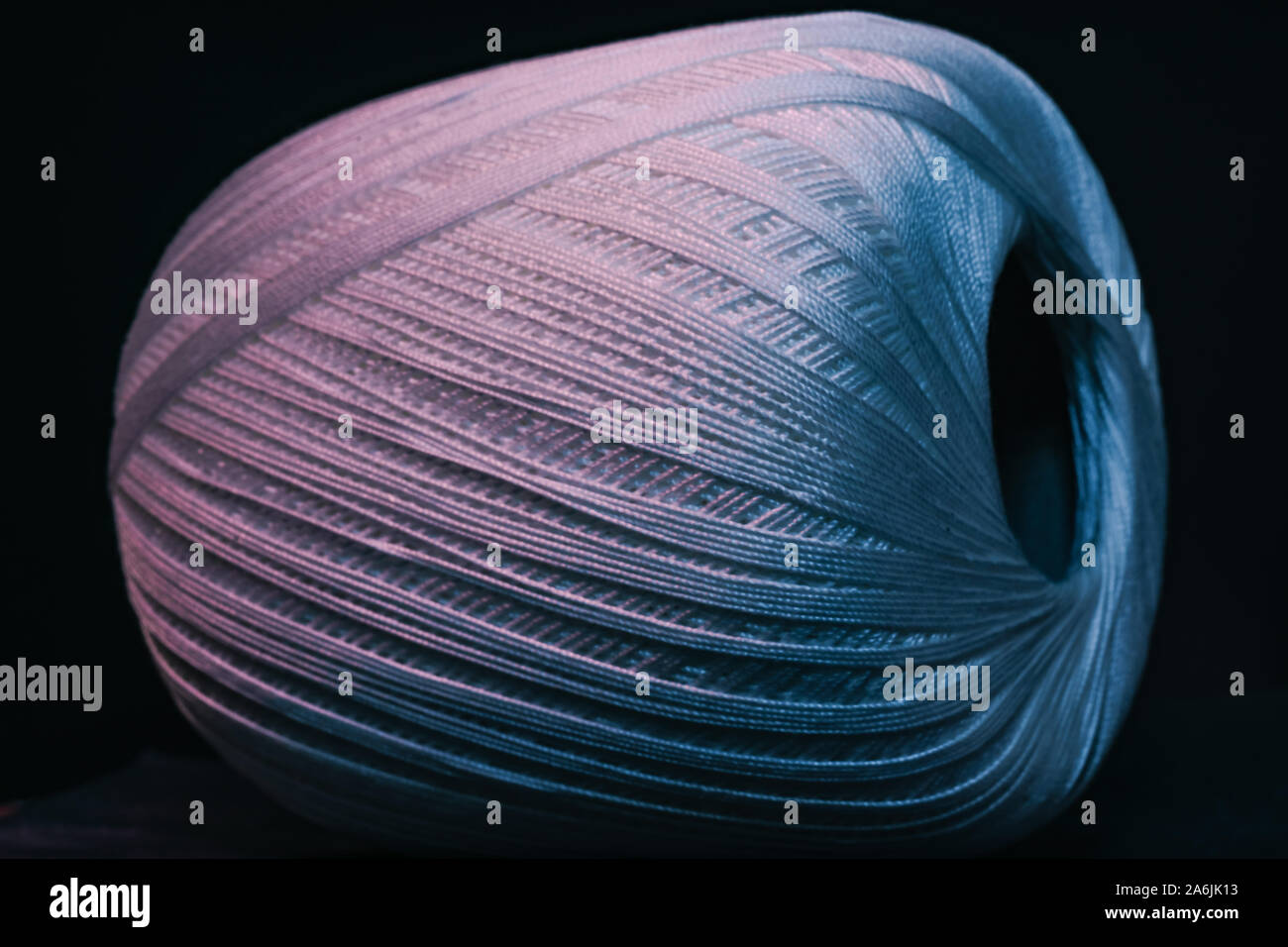 Beautiful tangle of thread in red and blue light background texture ...