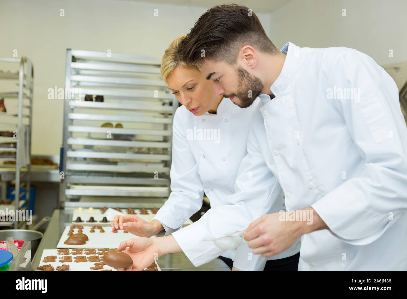 portrait of artisan chocolate makers Stock Photo - Alamy