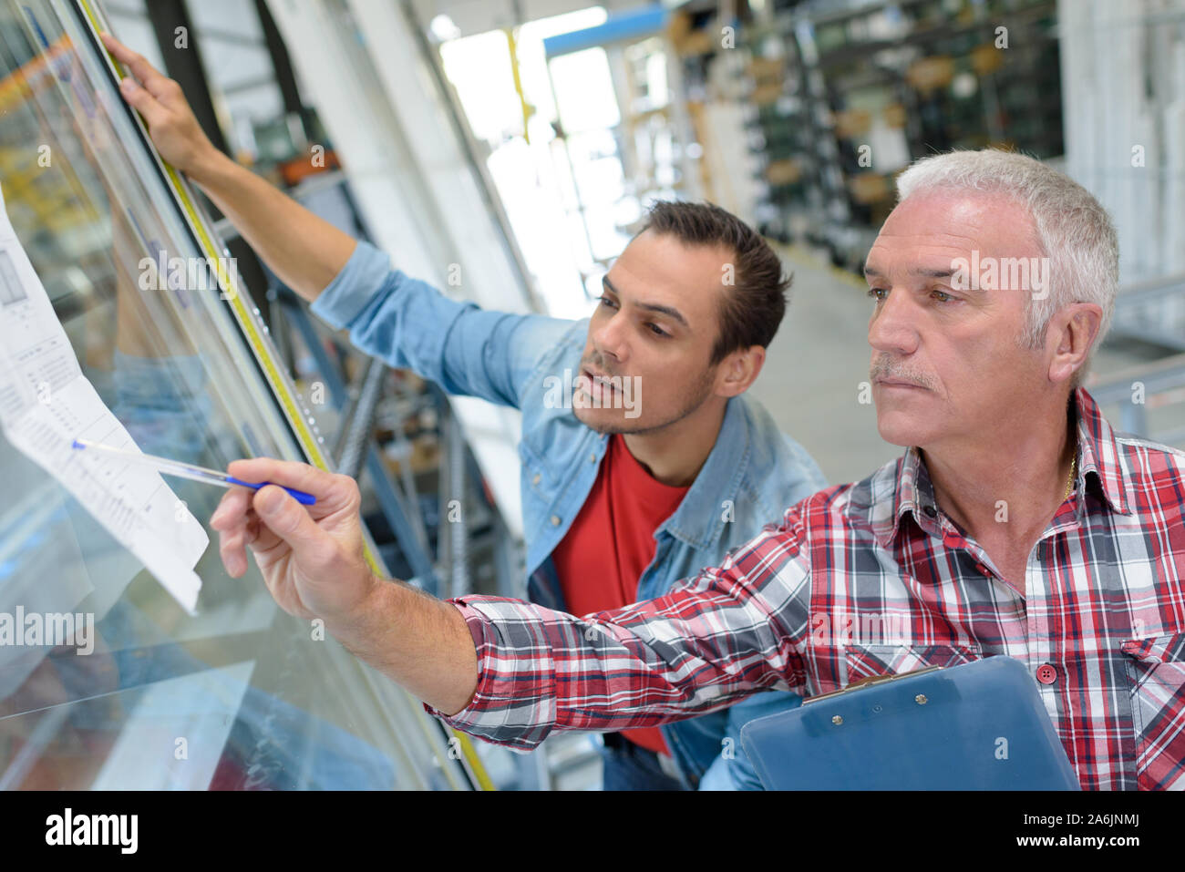 marketing staff inspecting order information Stock Photo - Alamy