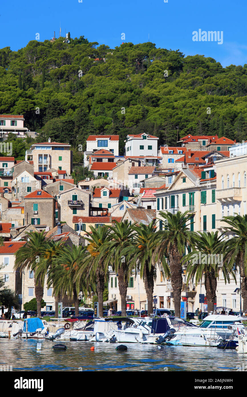 Croatia, Split, harbor, boats, Riva Stock Photo - Alamy