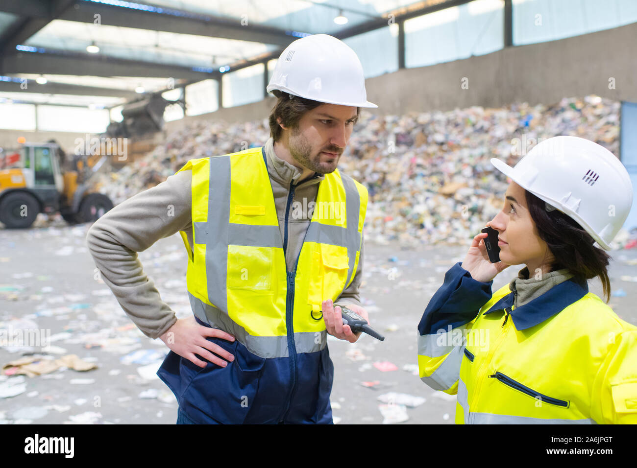 workers of a recycling factory organization Stock Photo - Alamy