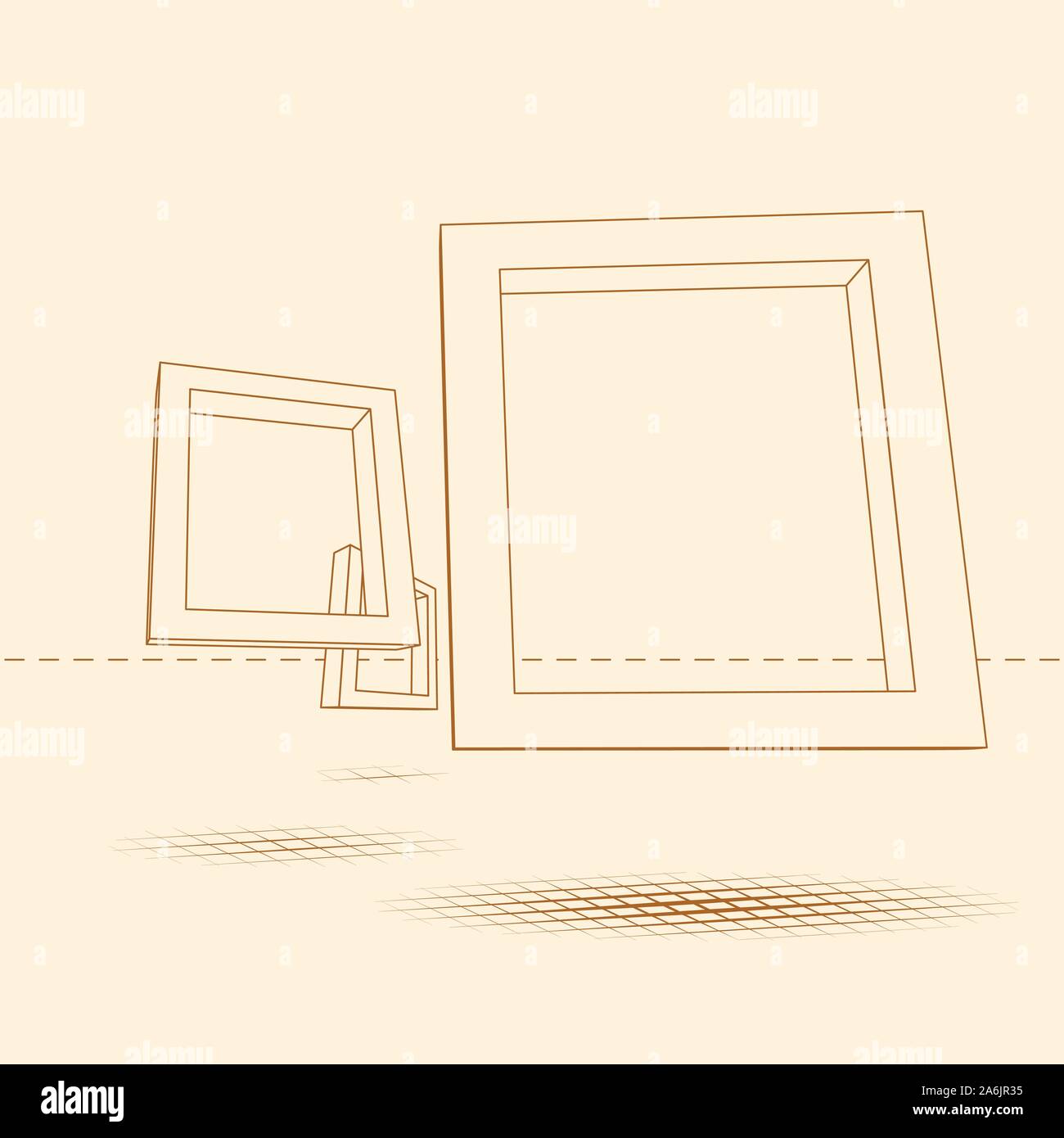 Three rectangular 3D frames blueprint Stock Vector Image & Art - Alamy