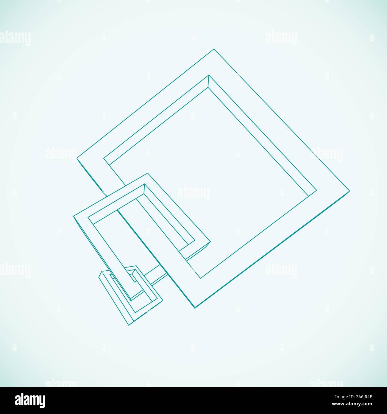 Three rectangular 3D frames blueprint Stock Vector Image & Art - Alamy
