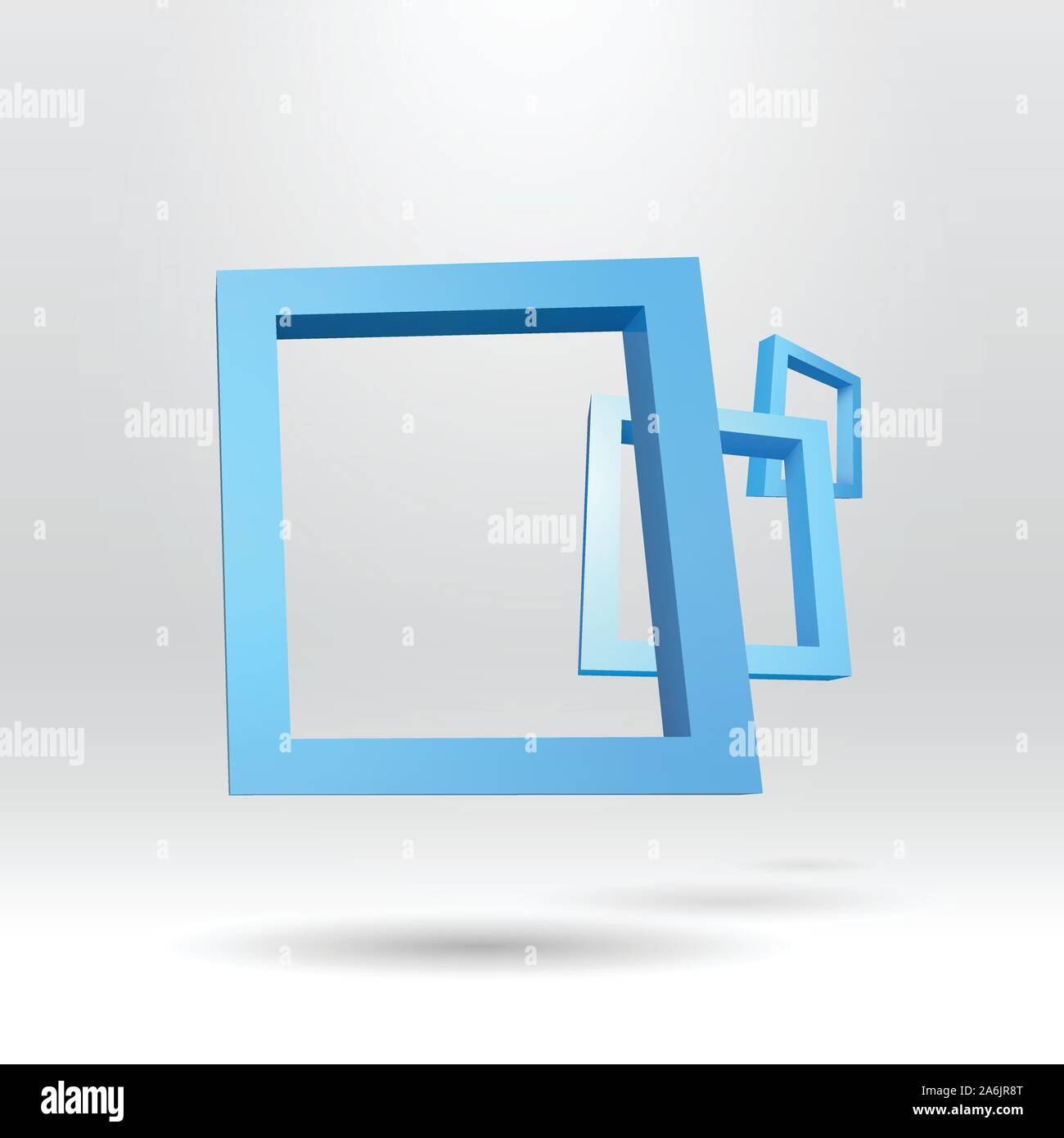 Three blue rectangular 3D frames Stock Vector Image & Art - Alamy