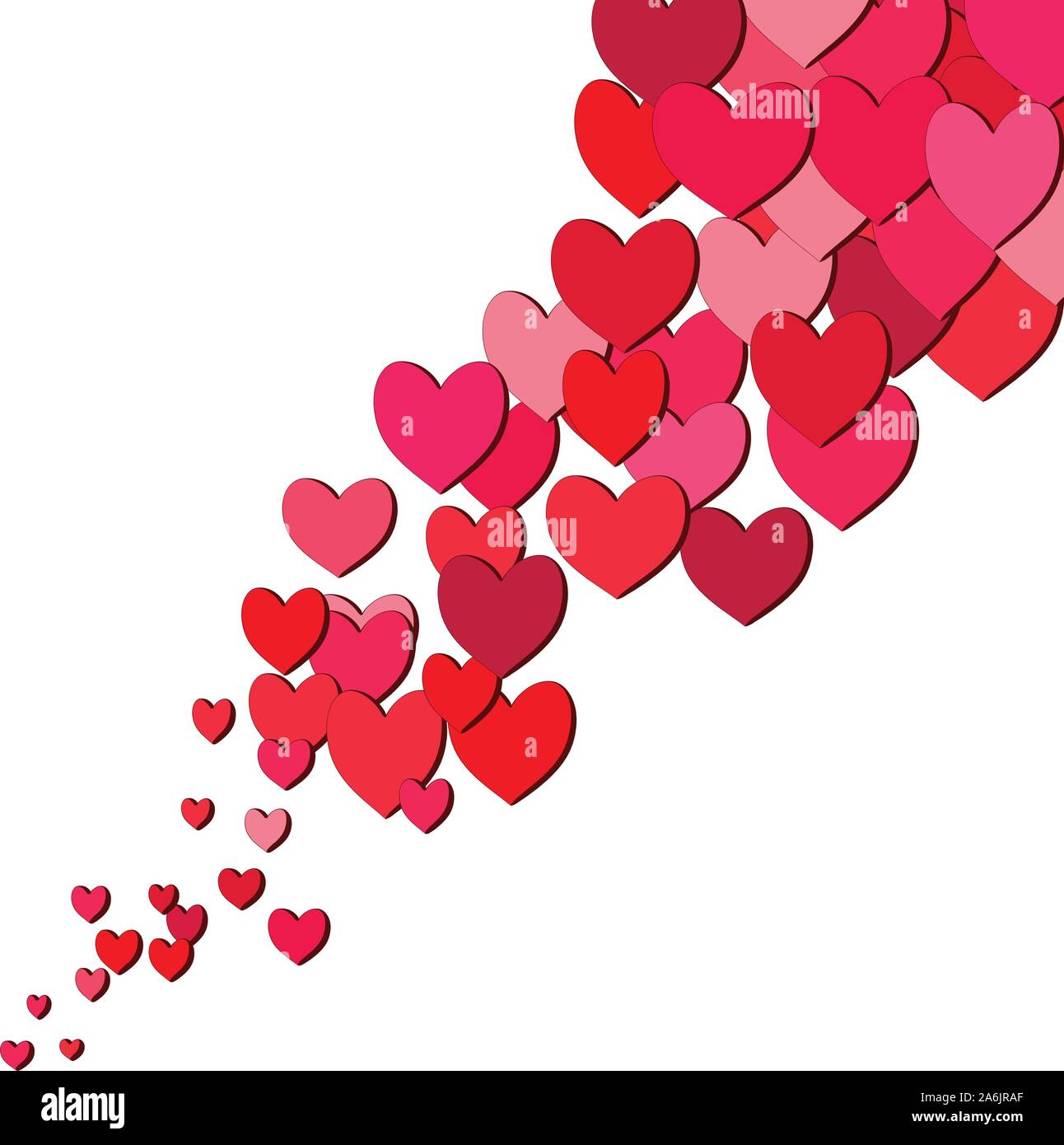 Valentines Day card with scattered hearts Stock Vector Image & Art - Alamy