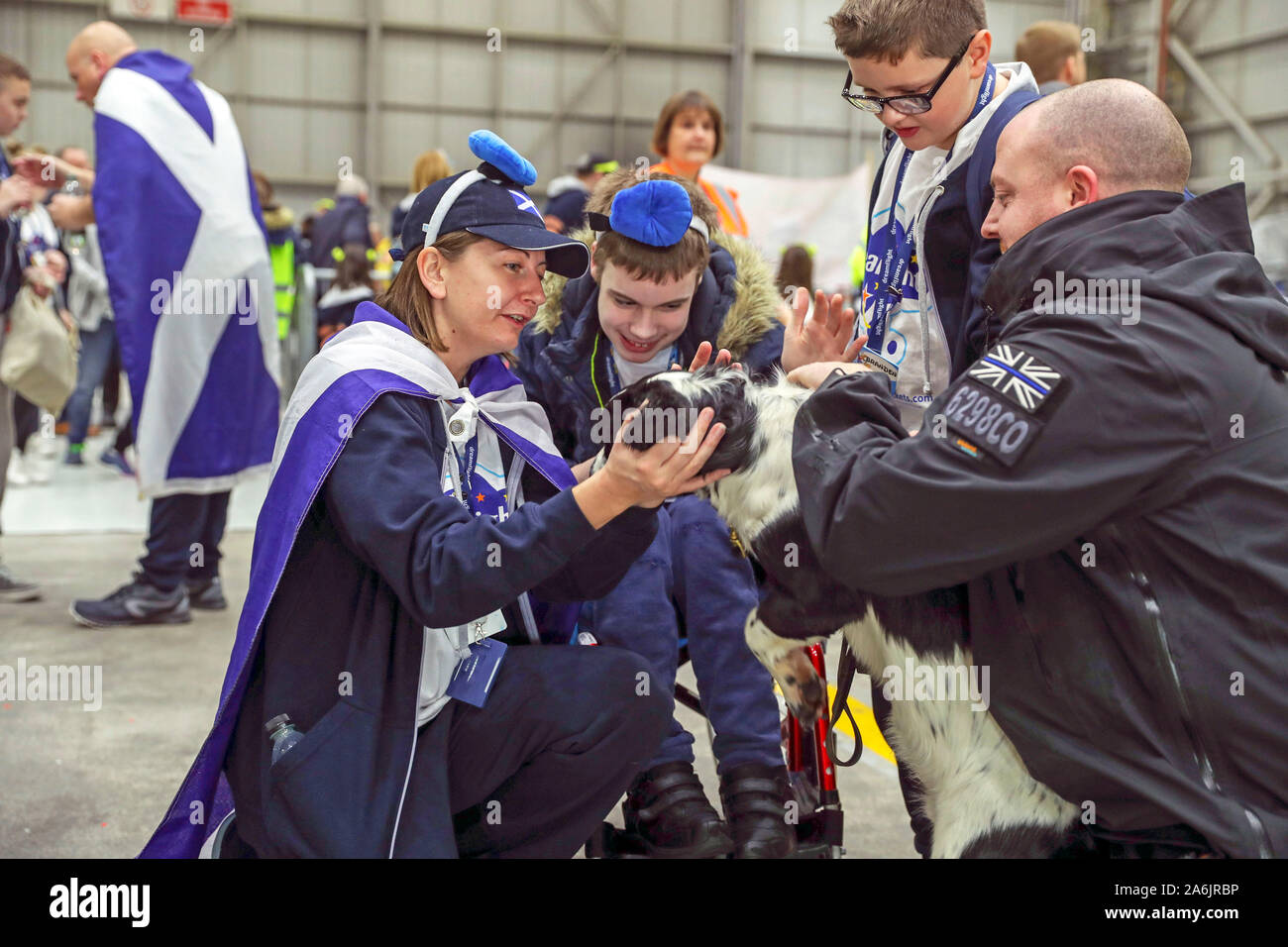 Children from all over the UK meet a police dog before they board a ...