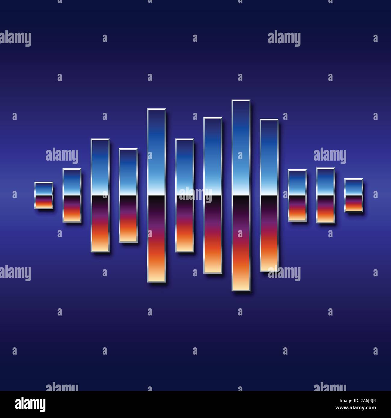 80s styled chrome sound wave Stock Vector Image & Art - Alamy