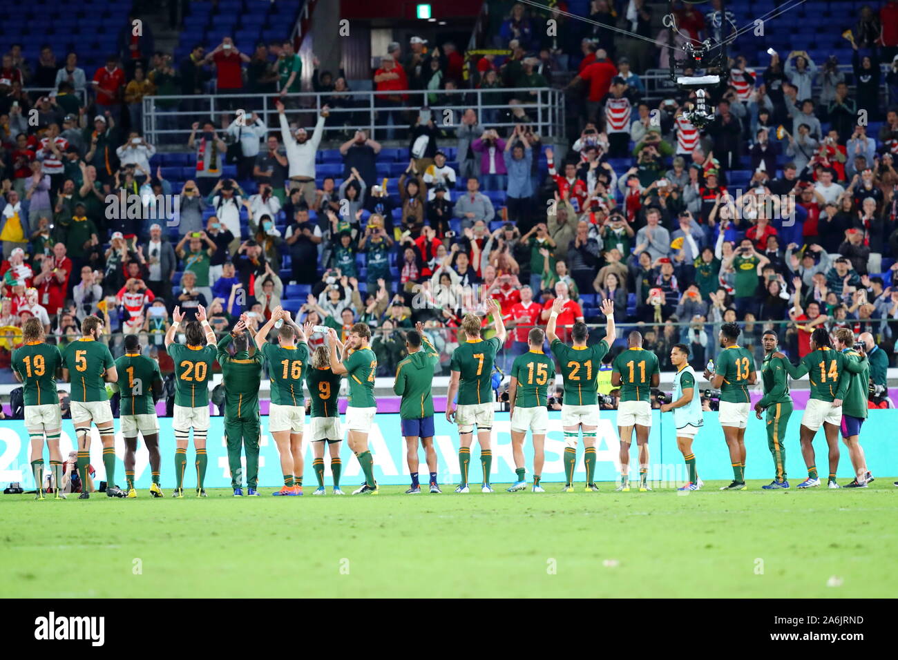 Yokohama, Kanagawa, Japan. 27th Oct, 2019. South Africa team group (RSA ...
