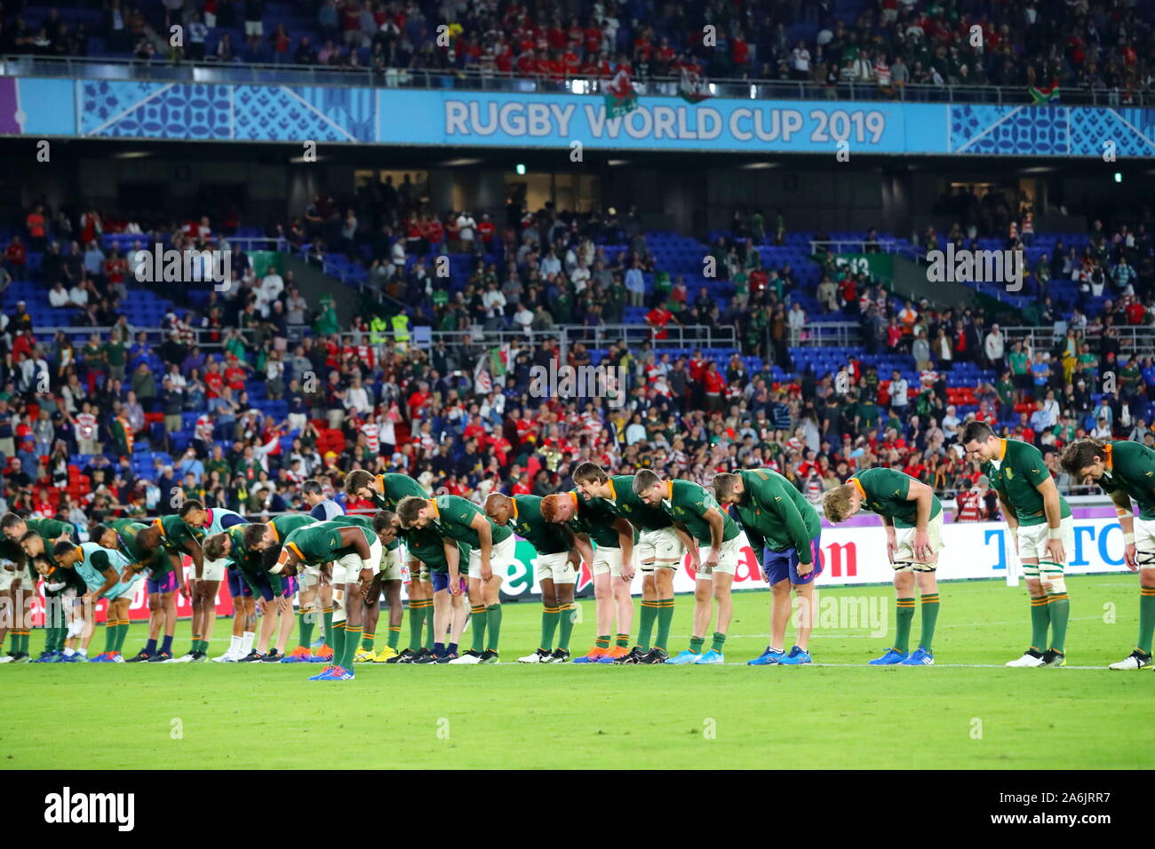 Yokohama, Kanagawa, Japan. 27th Oct, 2019. South Africa team group (RSA ...