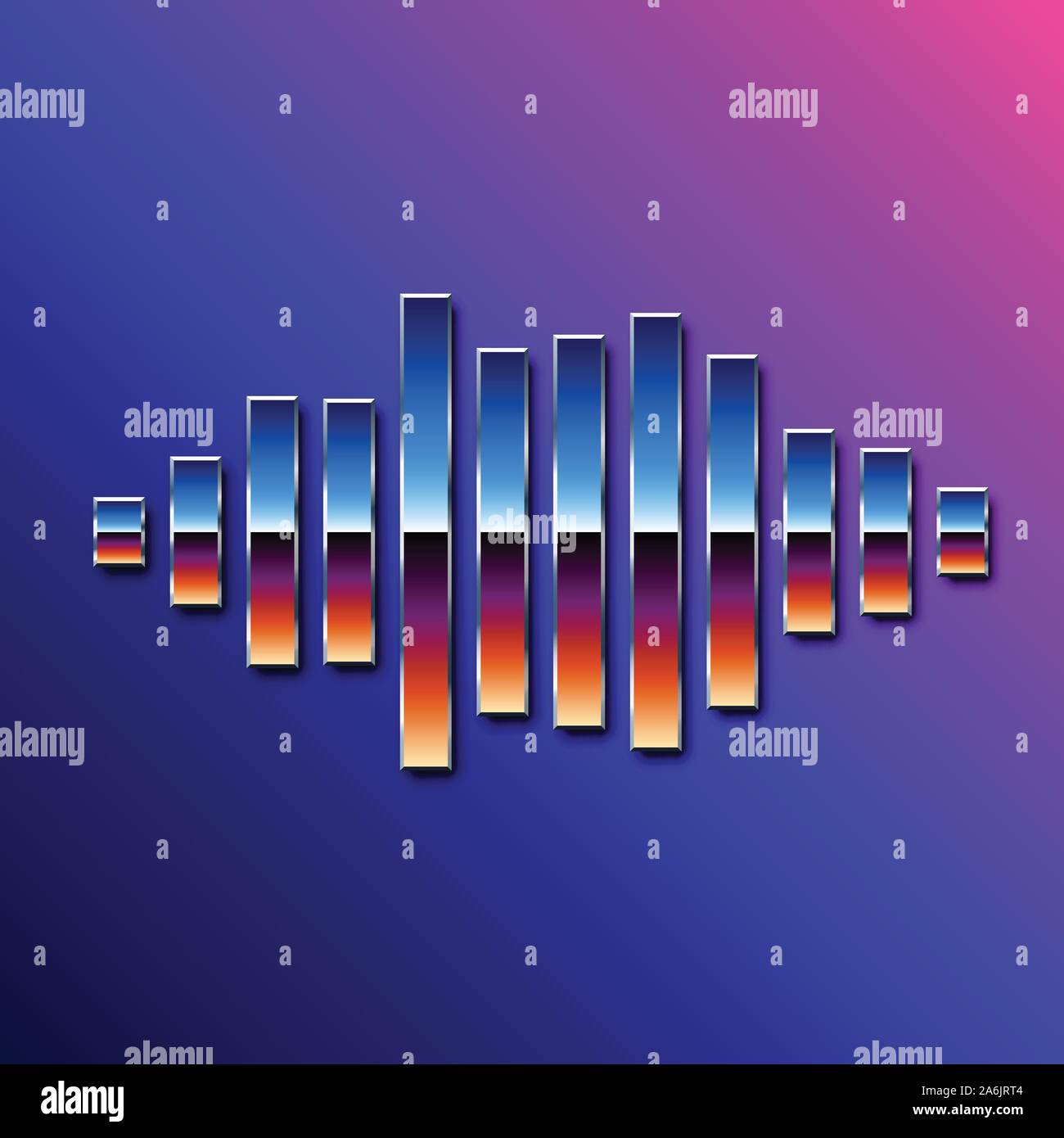 80s styled chrome sound wave Stock Vector Image & Art - Alamy