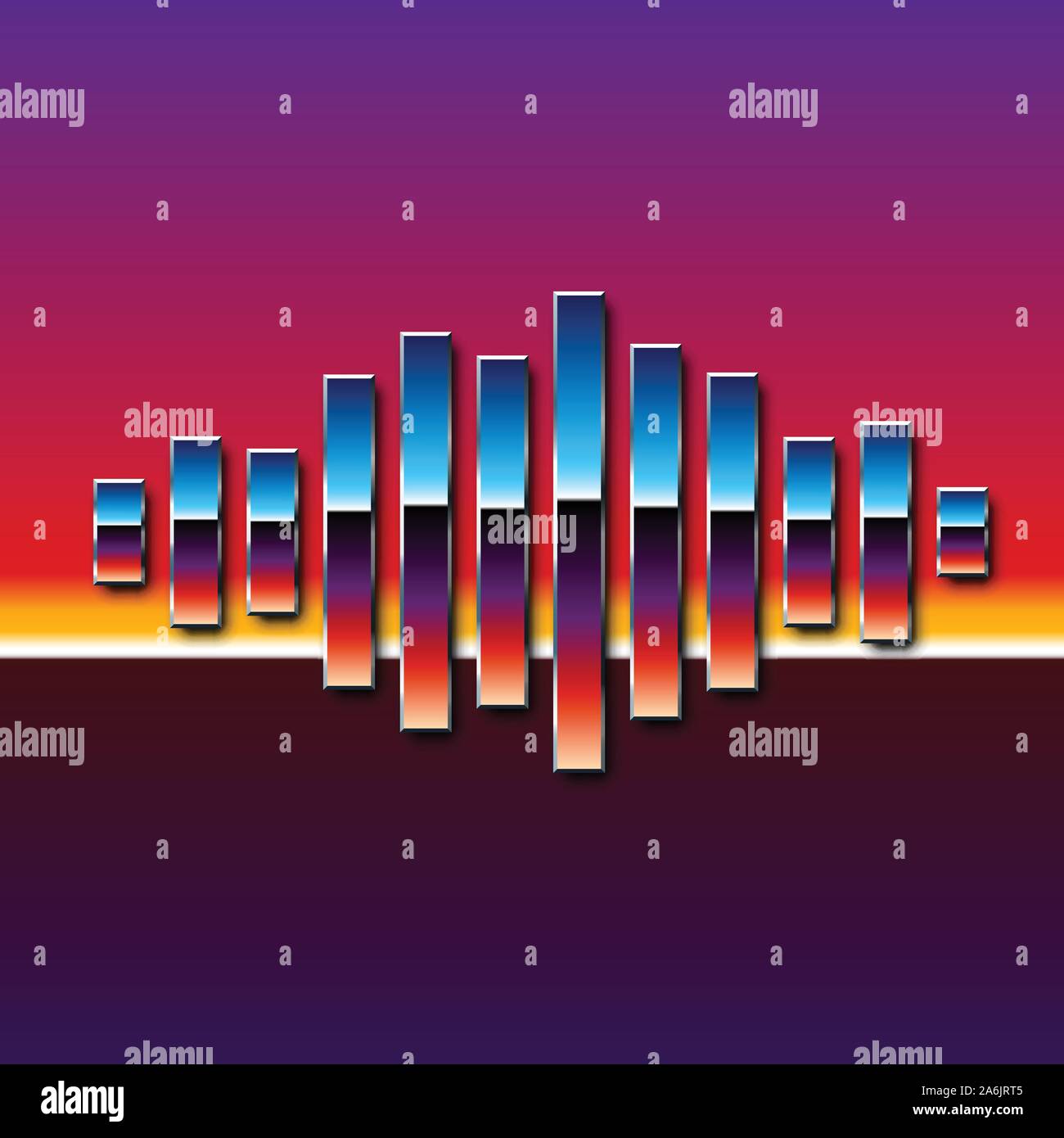 80s styled chrome sound wave Stock Vector Image & Art - Alamy