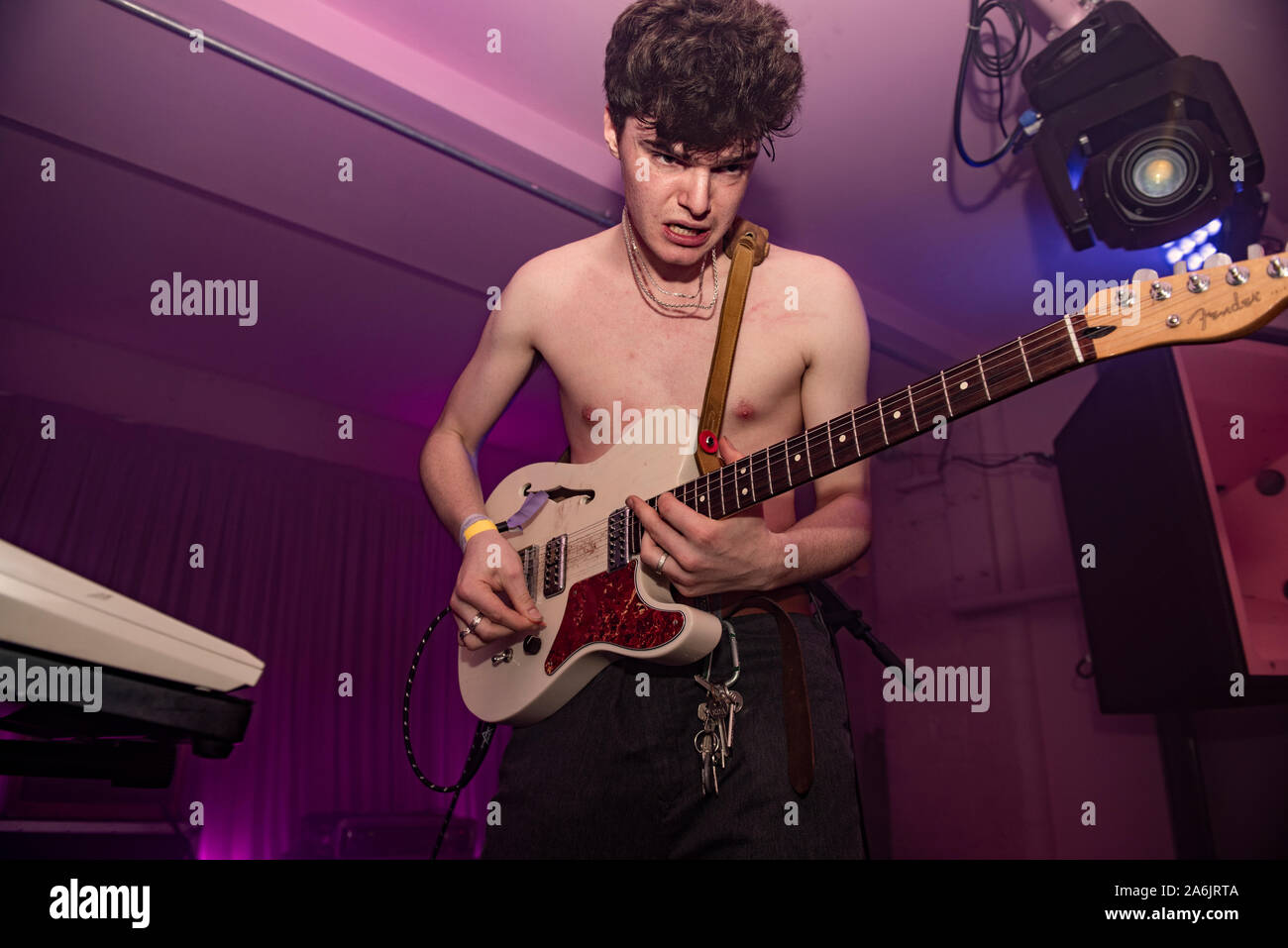 Manchester, UK. 26th October 2019. Working Men's Club perform the 2nd ...