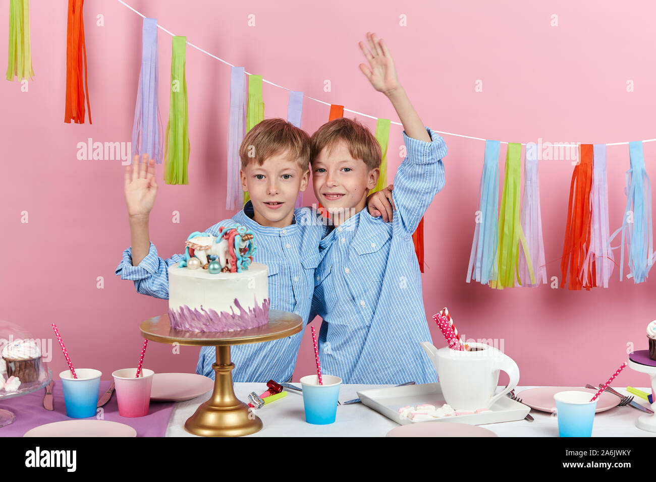 two handsome brothers enjoying party, celebration, relationship ...