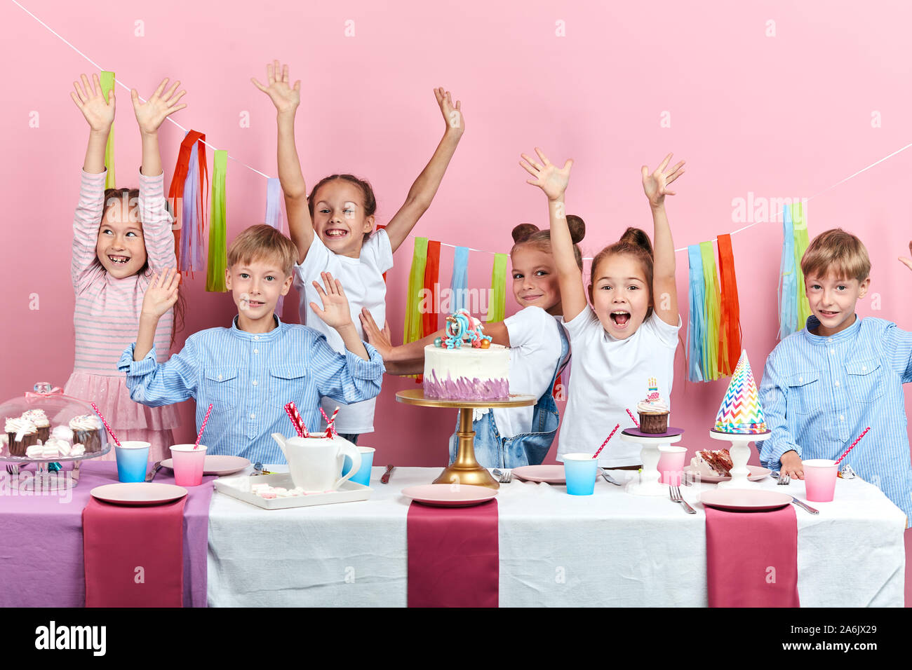 careless happy childhood. children laughing, shouting with pleasure ...