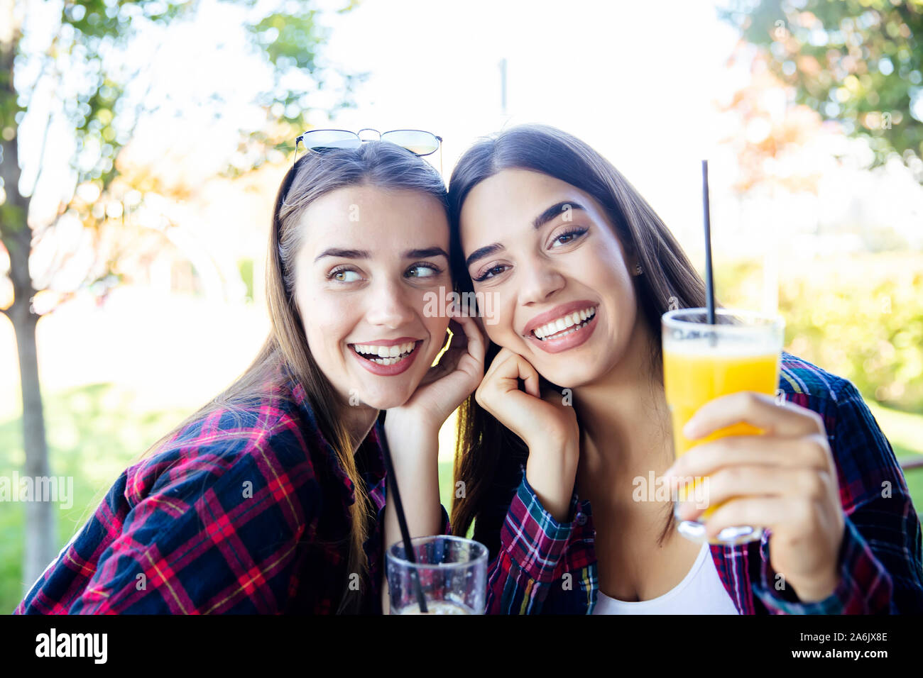 Pretty young woman lemonade outdoors hi-res stock photography and ...
