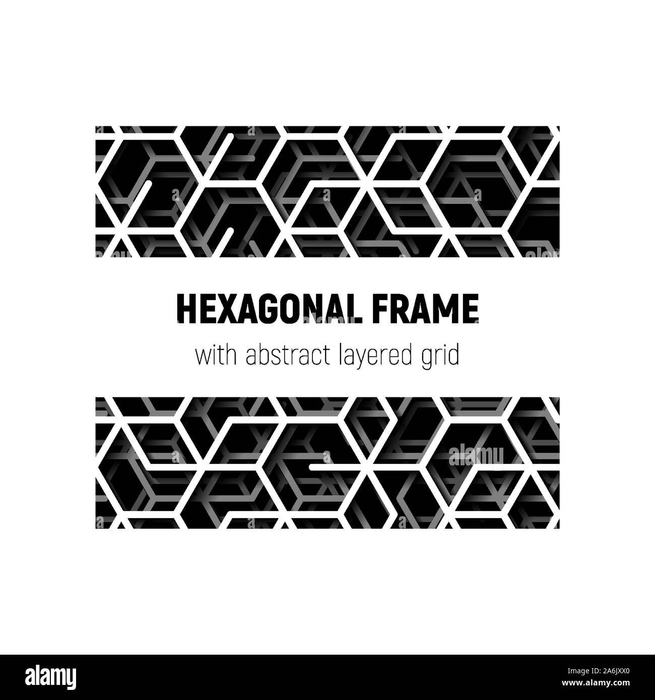 Abstract Square Frame With Layered Lines Triangular Grid And Shadow