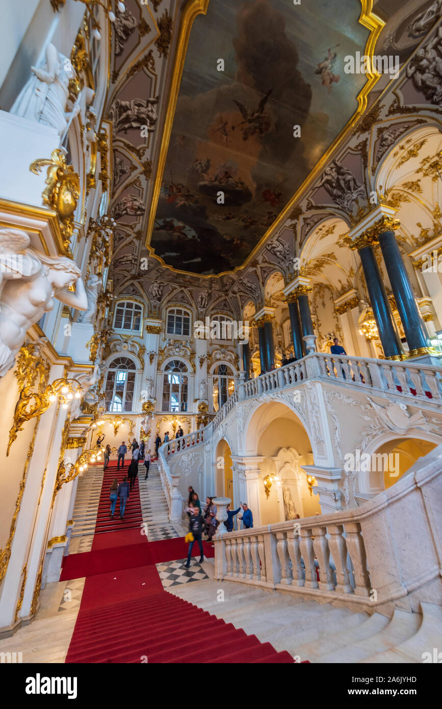 St. Petersburg, Russia: Jordan Staircase, Winter Palace interior ...
