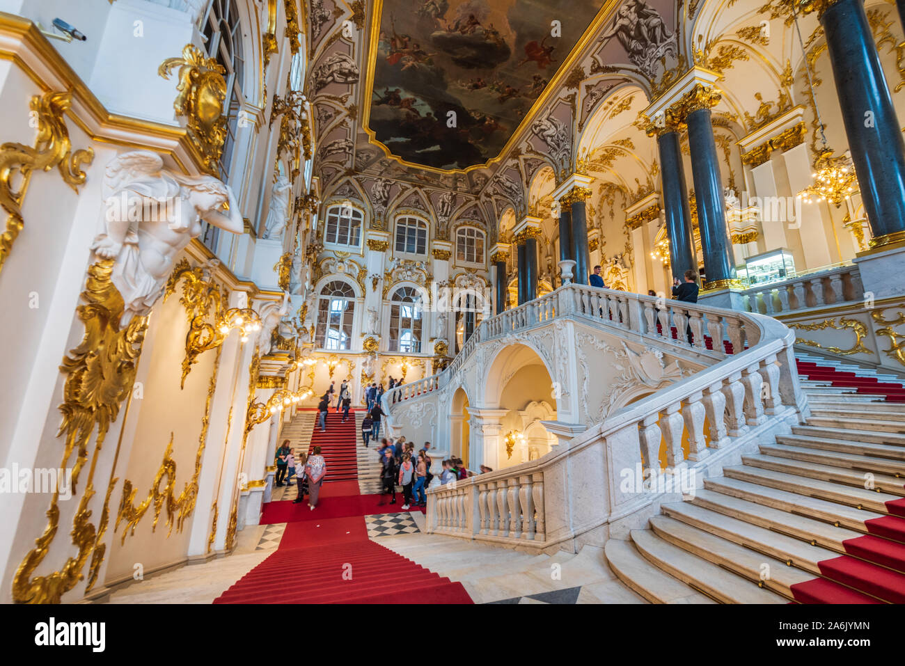 St. Petersburg, Russia: Jordan Staircase, Winter Palace interior ...