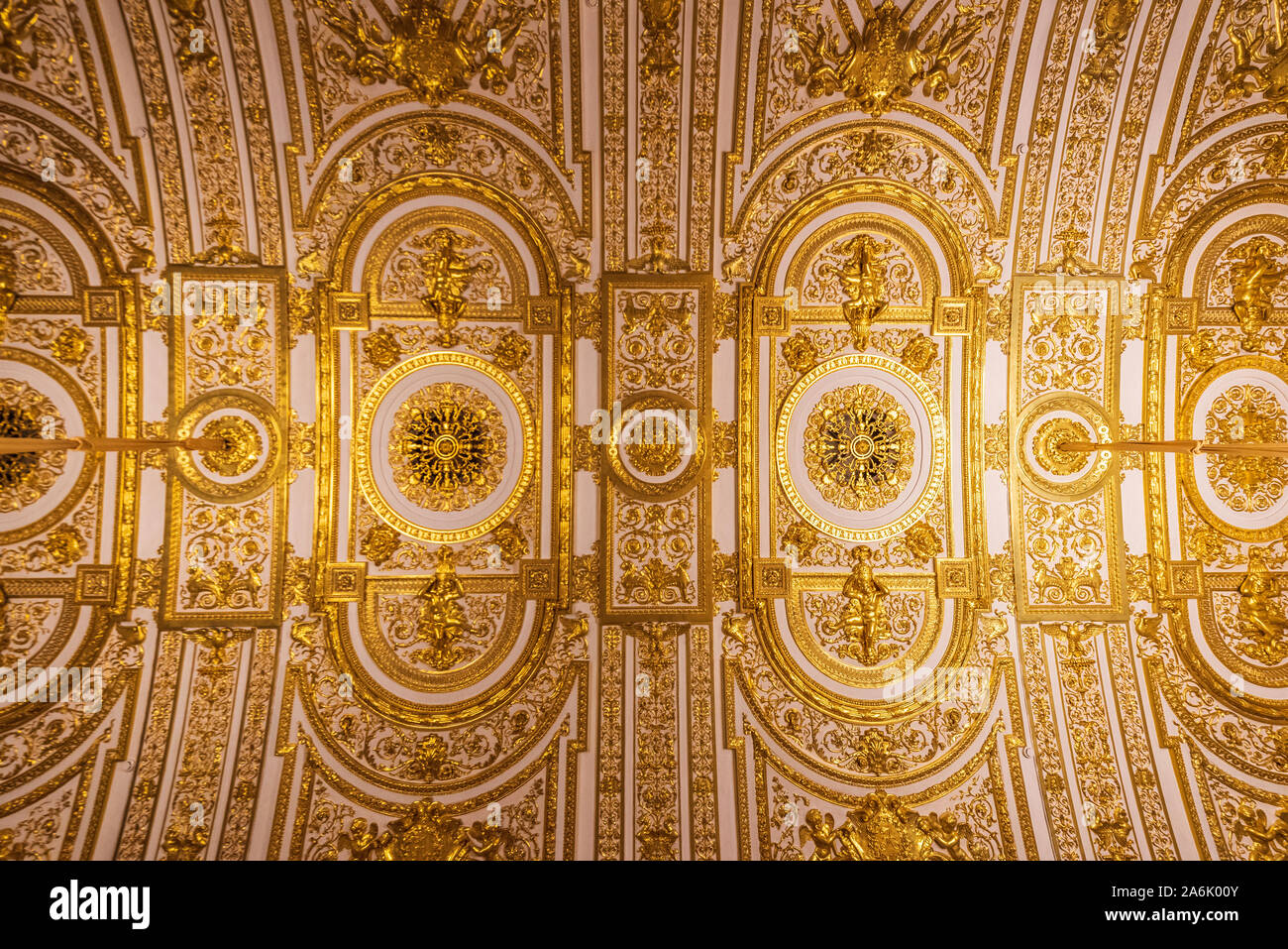 Ceiling inside of The Hermitage museum complex, St. Petersburg, Russia ...