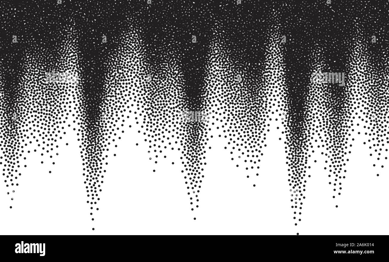 Dotwork gradient background, black and white scattered stipple dots ...
