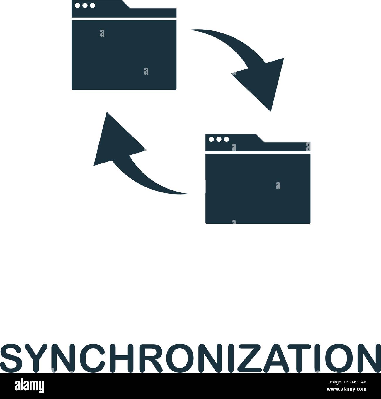 Synchronization vector icon symbol. Creative sign from gdpr icons collection. Filled flat ...