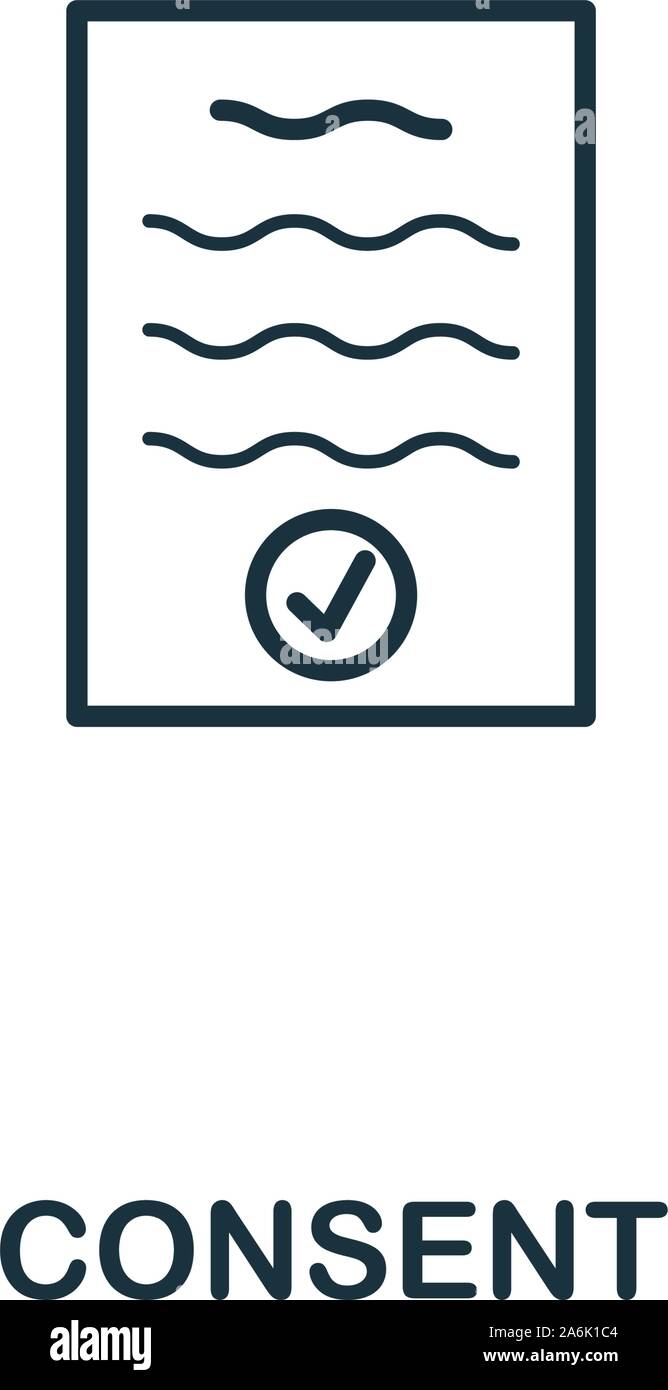 Consent vector icon symbol. Creative sign from gdpr icons collection ...