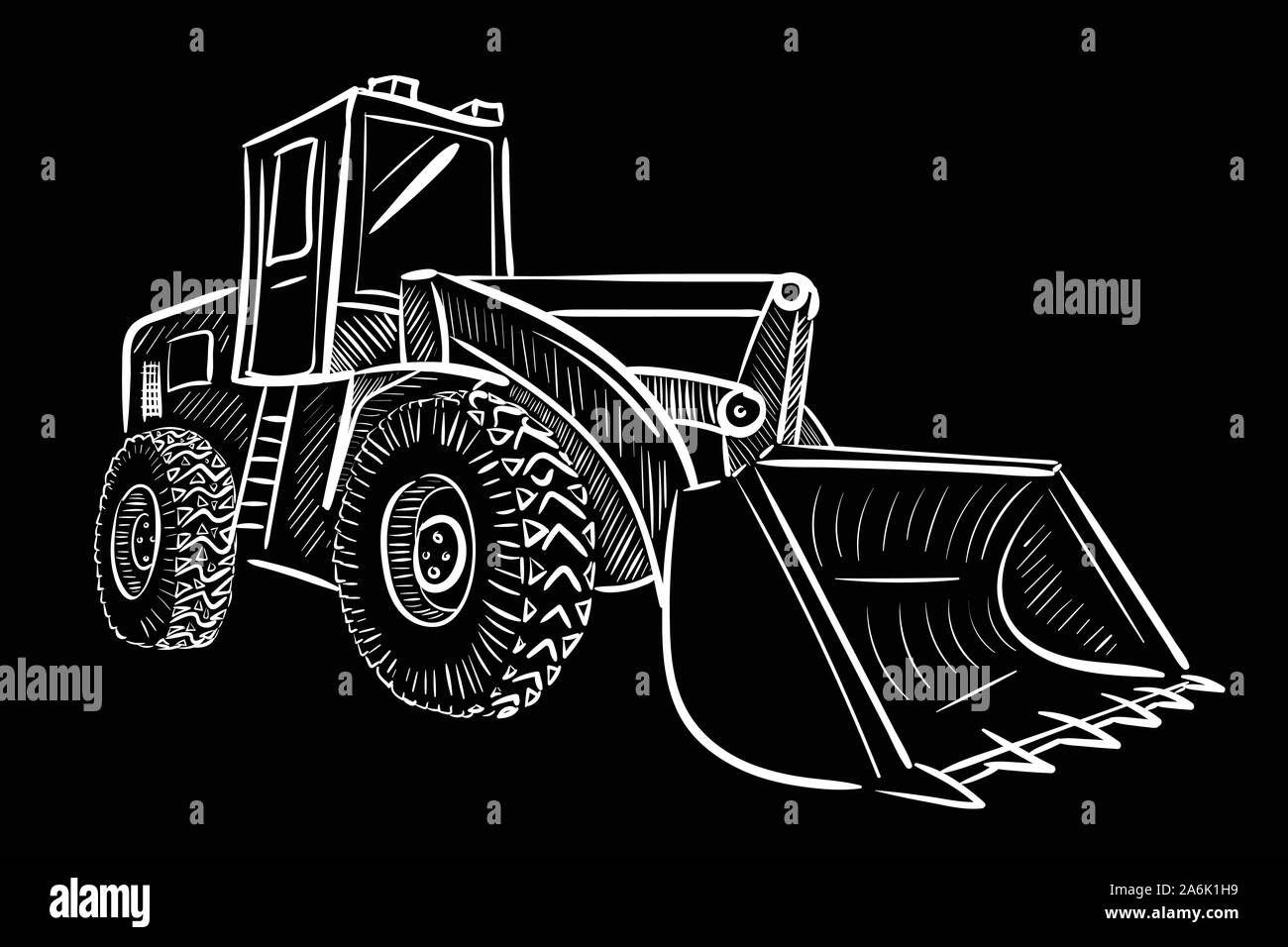 Contour silhouette of service machine for repair works Stock Vector ...