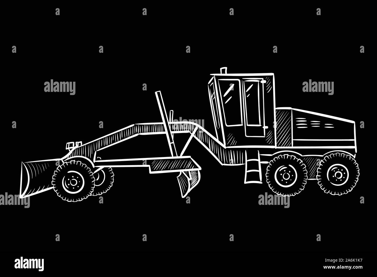 Contour silhouette of service machine for repair works Stock Vector ...