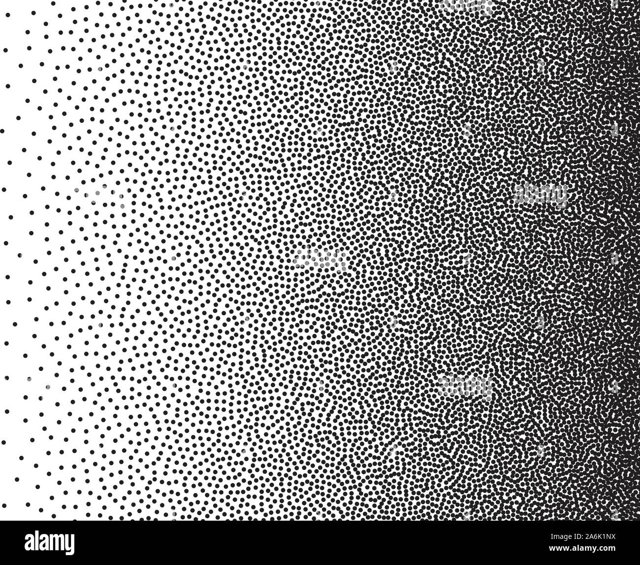 Dotwork gradient background, black and white scattered stipple dots ...