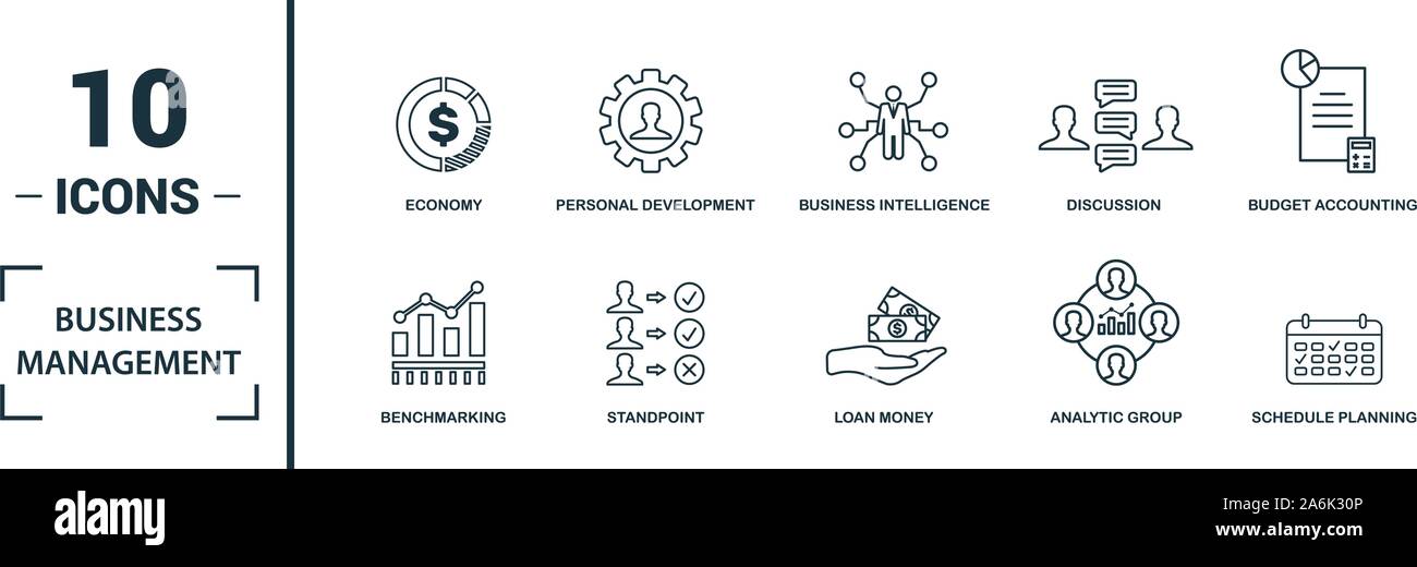 Business Management icon set. Include creative elements expert opinion ...