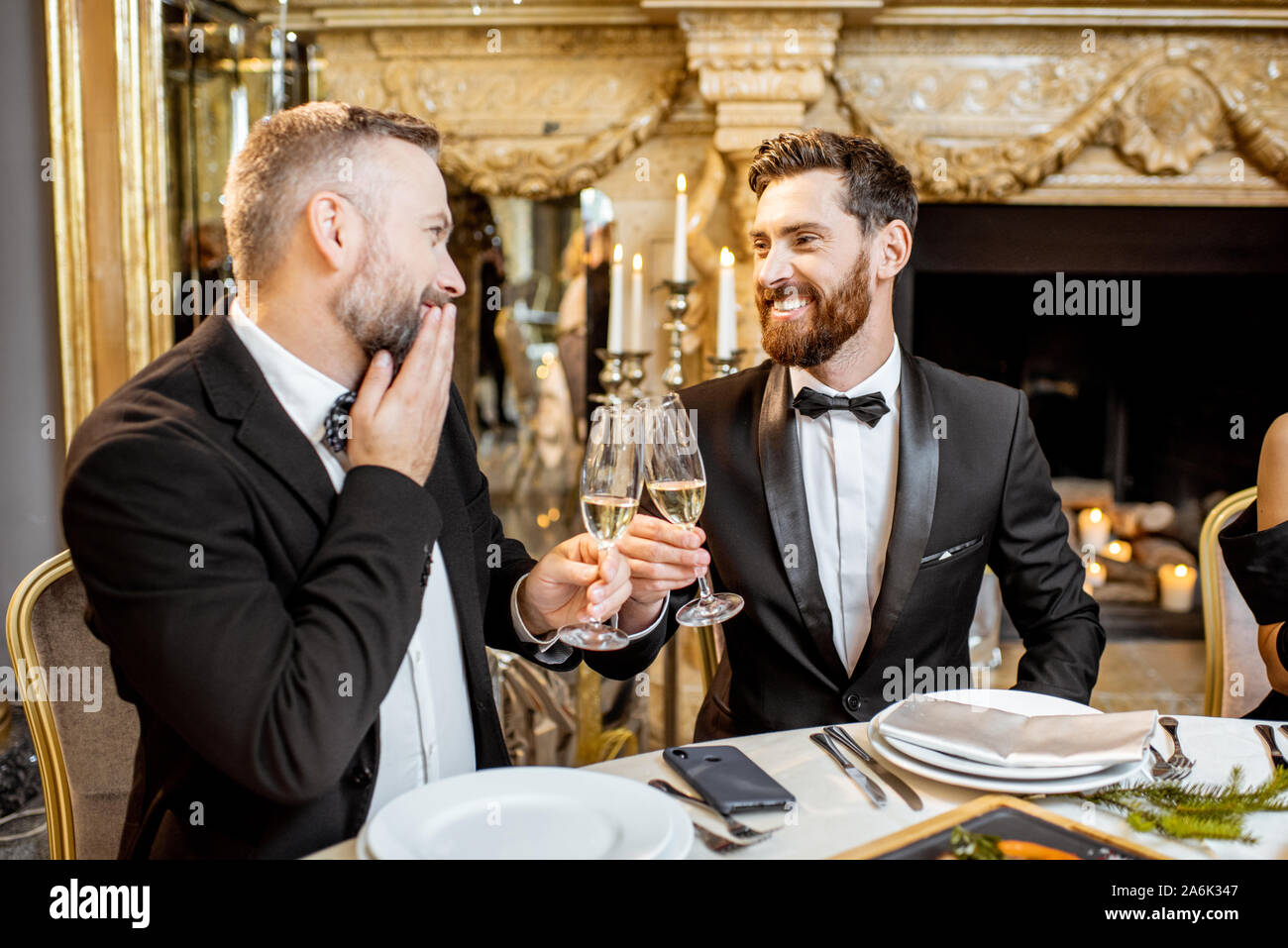 Two men having dinner hi-res stock photography and images - Alamy