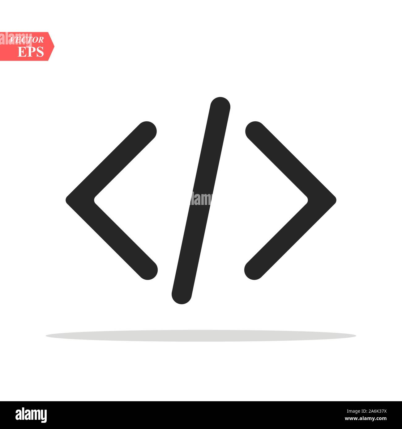 Code Icon in trendy flat style isolated on grey background. Code symbol ...