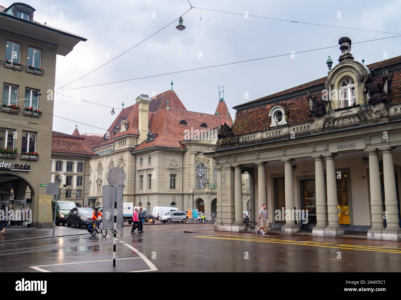 BERN, SWITZERLAND - AUGUST 06, 2019: Ancient buildings on the square in ...