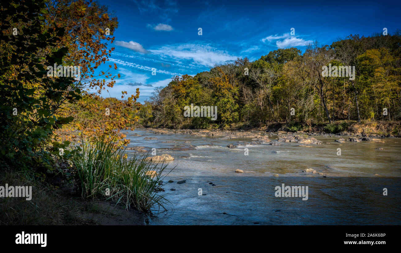 Haw River at Swepsonvile River Park with early foliage Stock Photo - Alamy