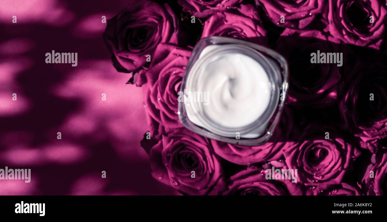 Luxe cosmetics, branding and anti-age concept - Face cream skin ...