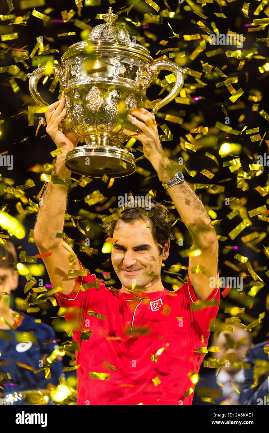 St. Jakobshalle, Basel, Switzerland. 27th Oct, 2019. ATP World Tour Tennis, Swiss Indoors Final ...