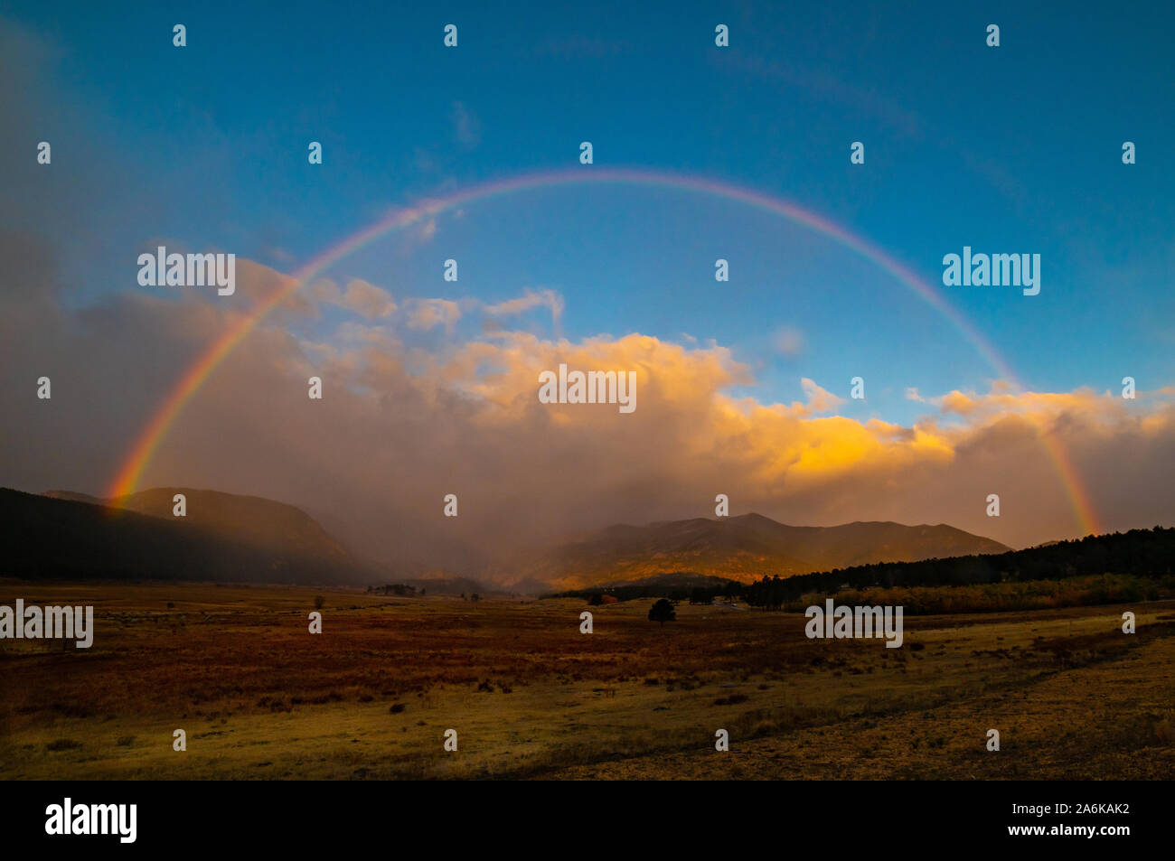 Rainbow over fall colors hi-res stock photography and images - Alamy