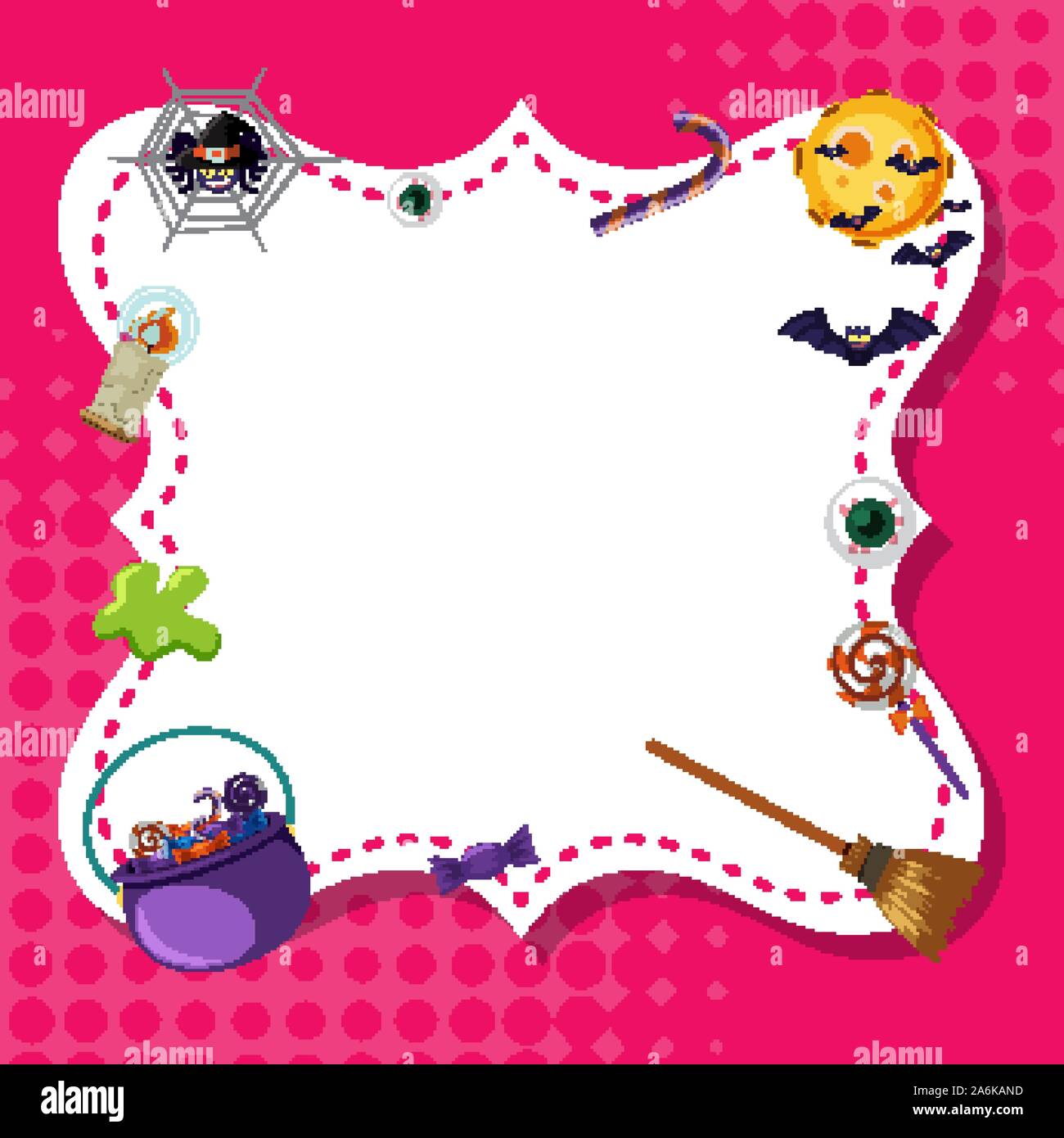 Frame template design with halloween theme illustration Stock Vector ...