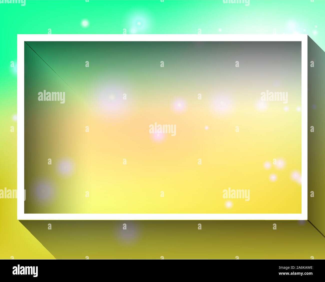 Frame template design with green and yellow background illustration ...