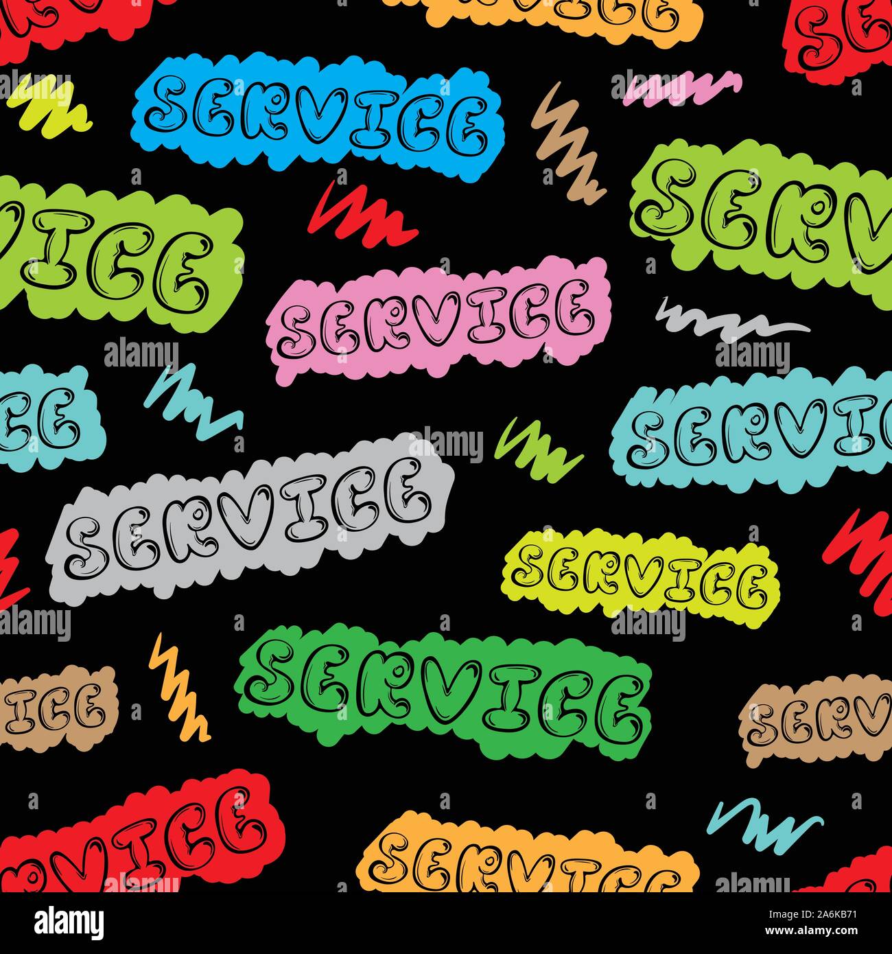 Seamless texture with colored contour inscriptions service Stock Vector ...