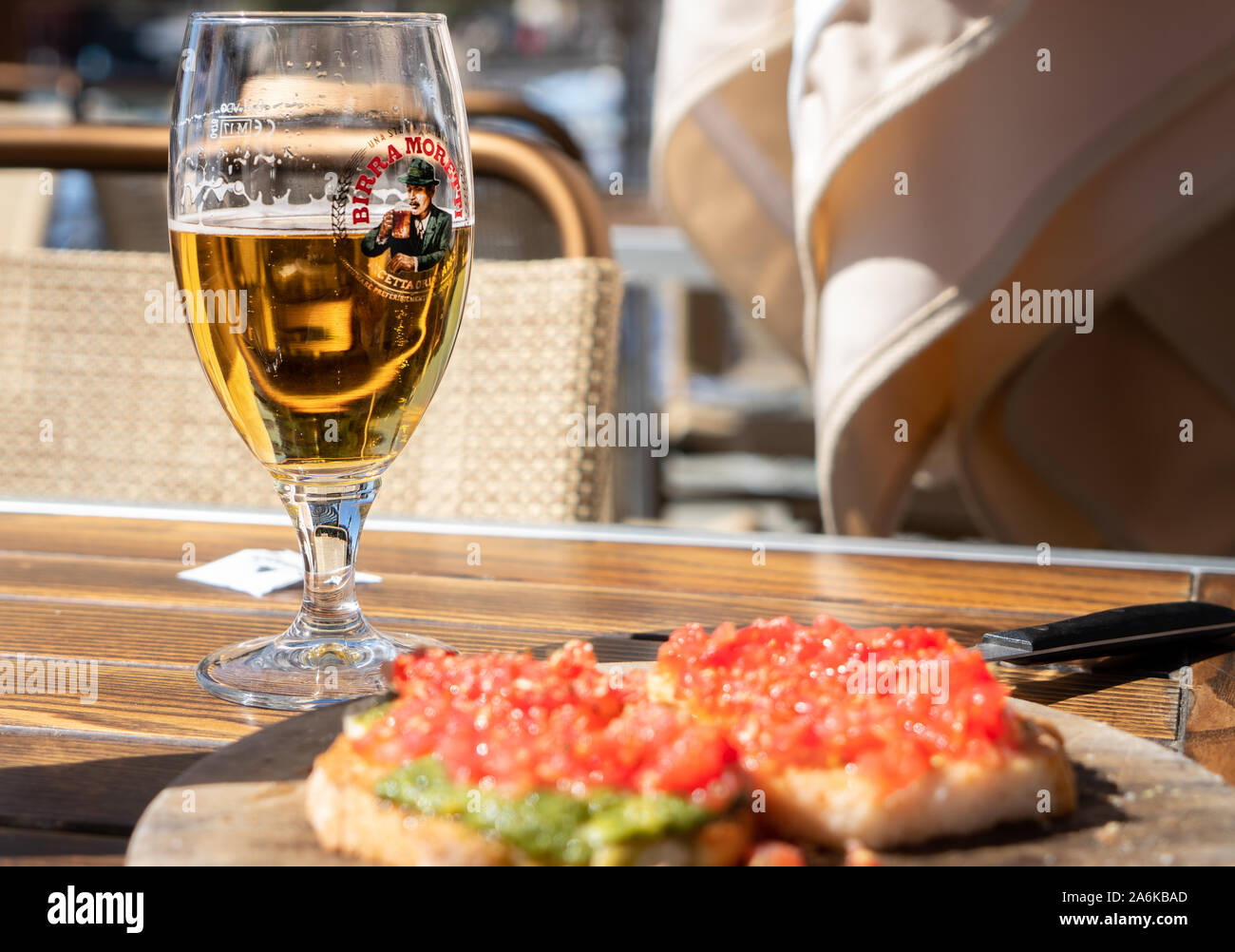 Moretti Beer and Snacks Stock Photo - Alamy