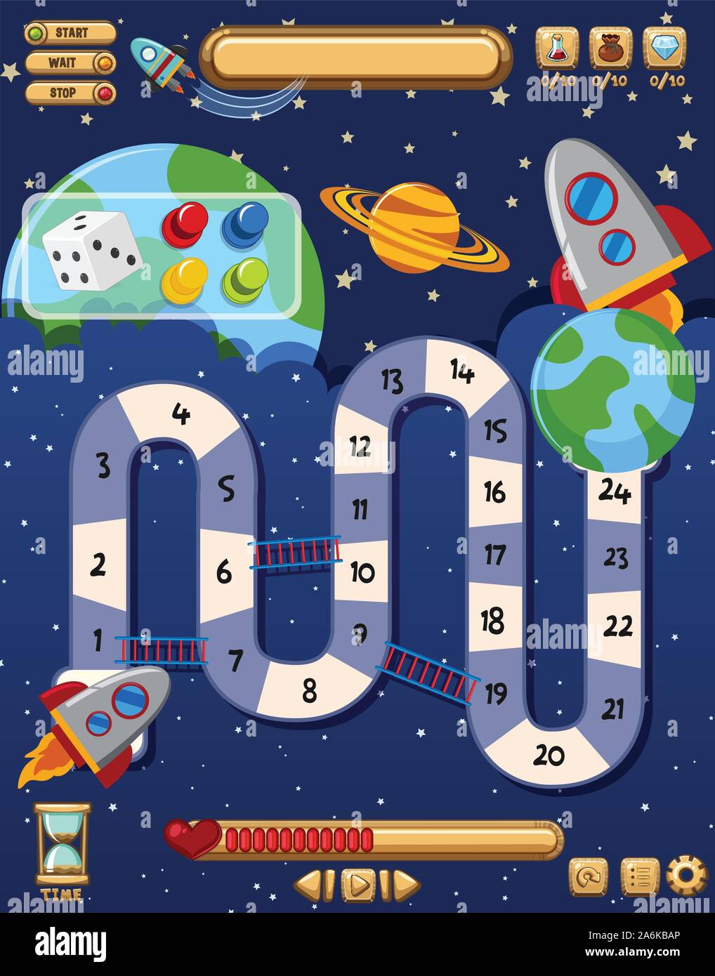 Space game with rockets in space illustration Stock Vector Image & Art ...