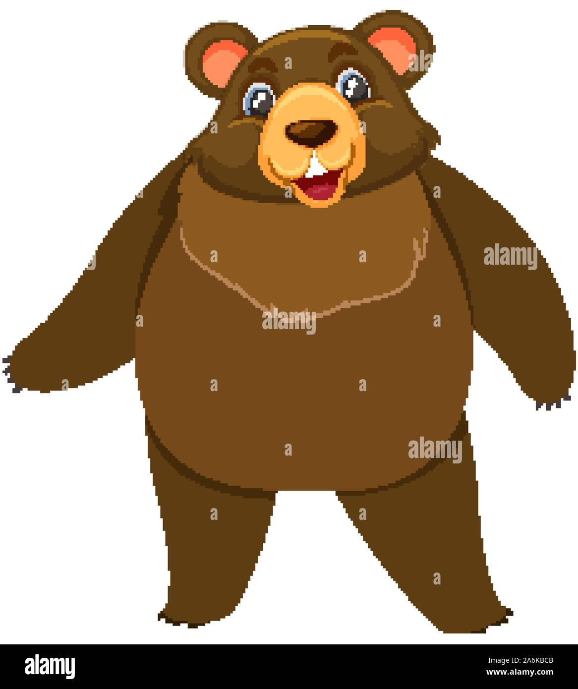 Single character of grizzly bear on white background illustration Stock ...