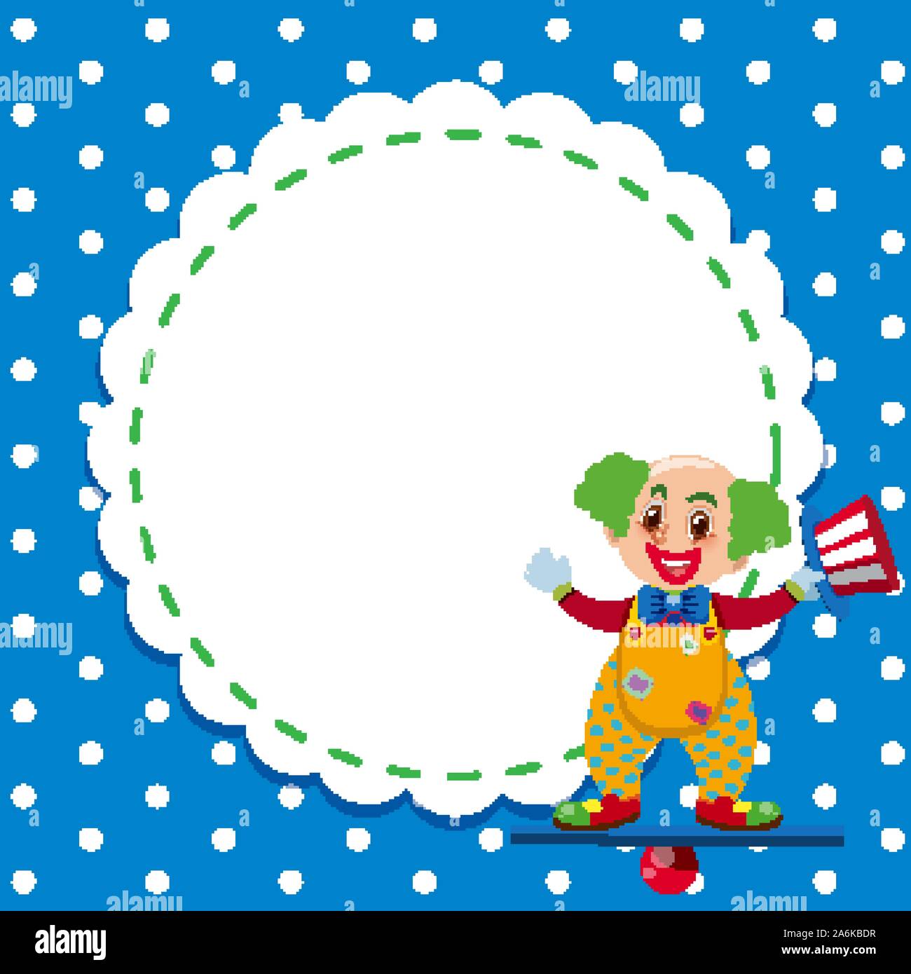 Frame template design with circus clown illustration Stock Vector Image ...